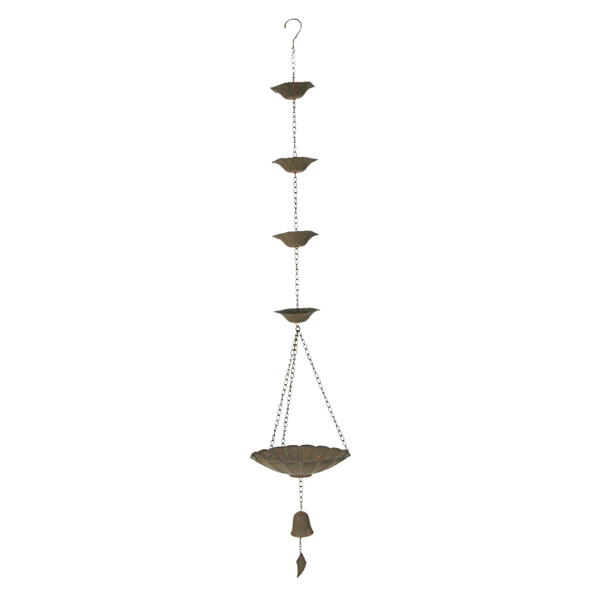53 Inch Metal Flower Rain Chain Bell Decorative Downspout Garden Decor ...