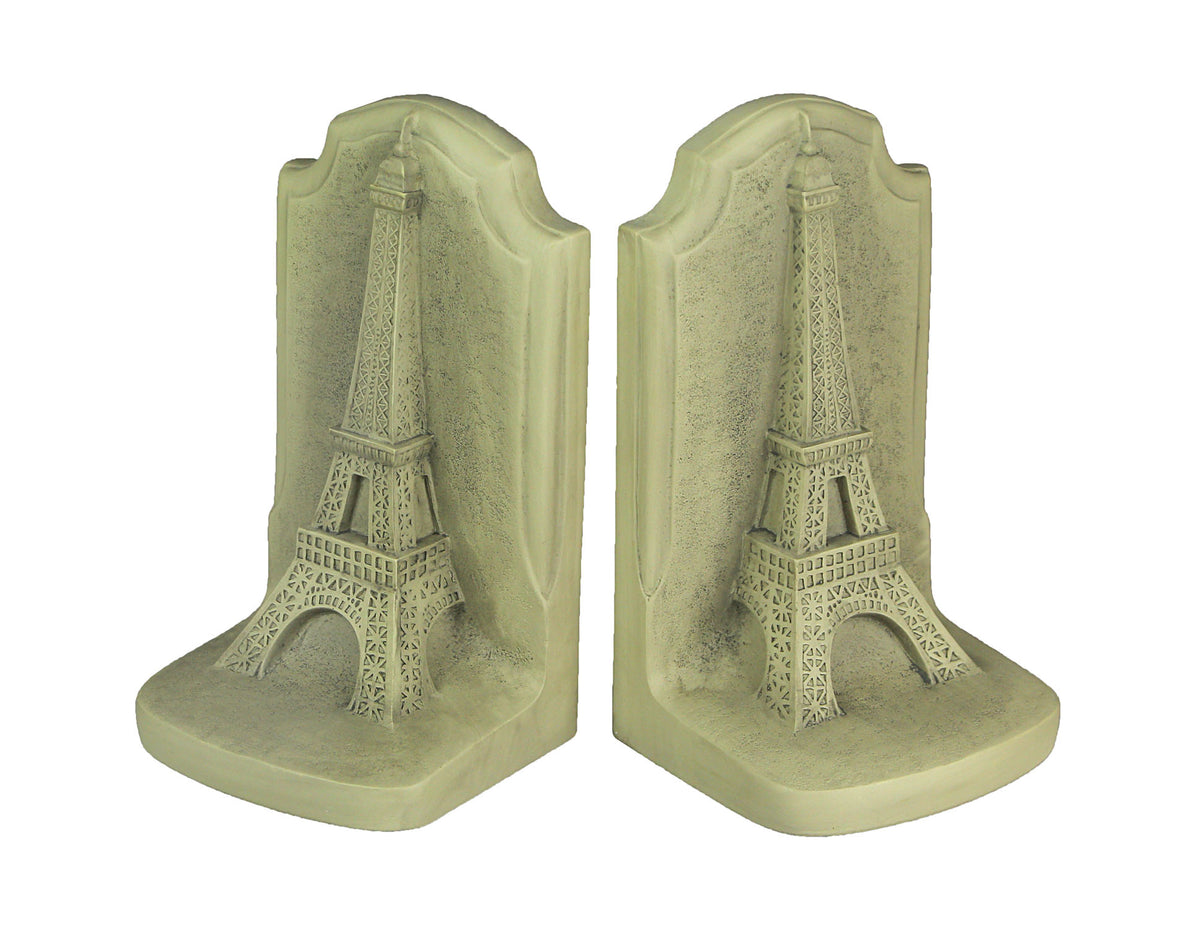 Historical Wonders Collection Aged White Resin Eiffel Tower Bookends ...