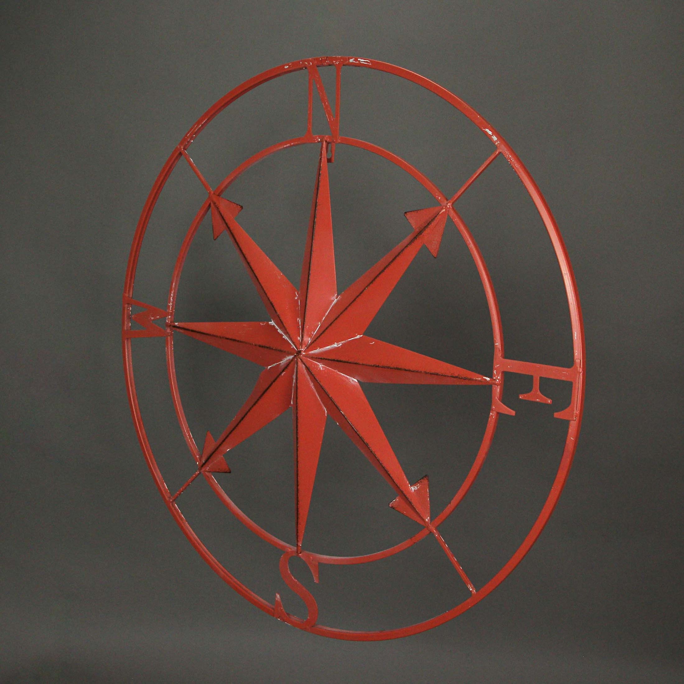 Distressed Metal Indoor/Outdoor Compass Rose Wall Hanging 28 Inch — Zeckos