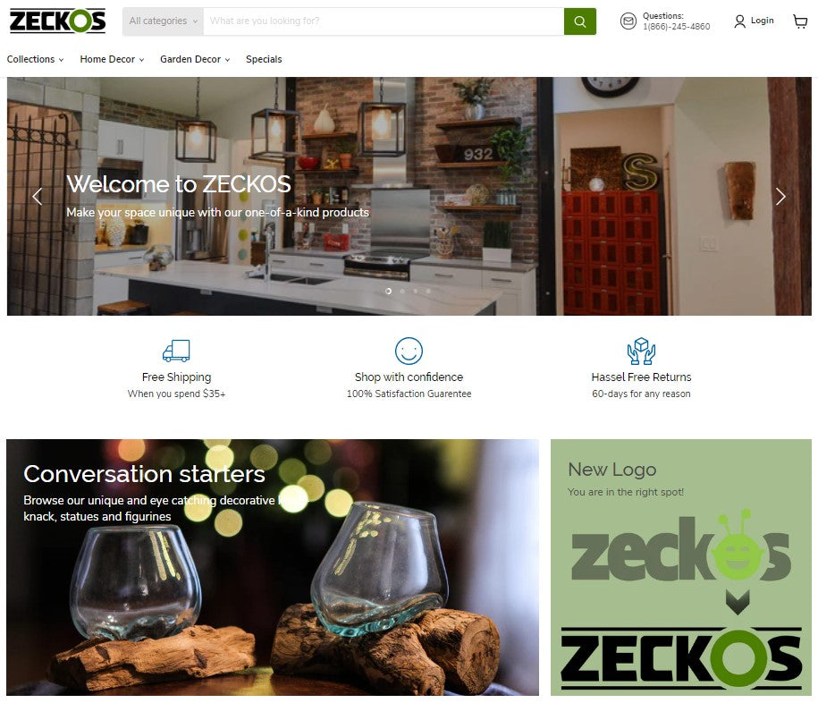 Zeckos, home and garden décor specialists since 1998